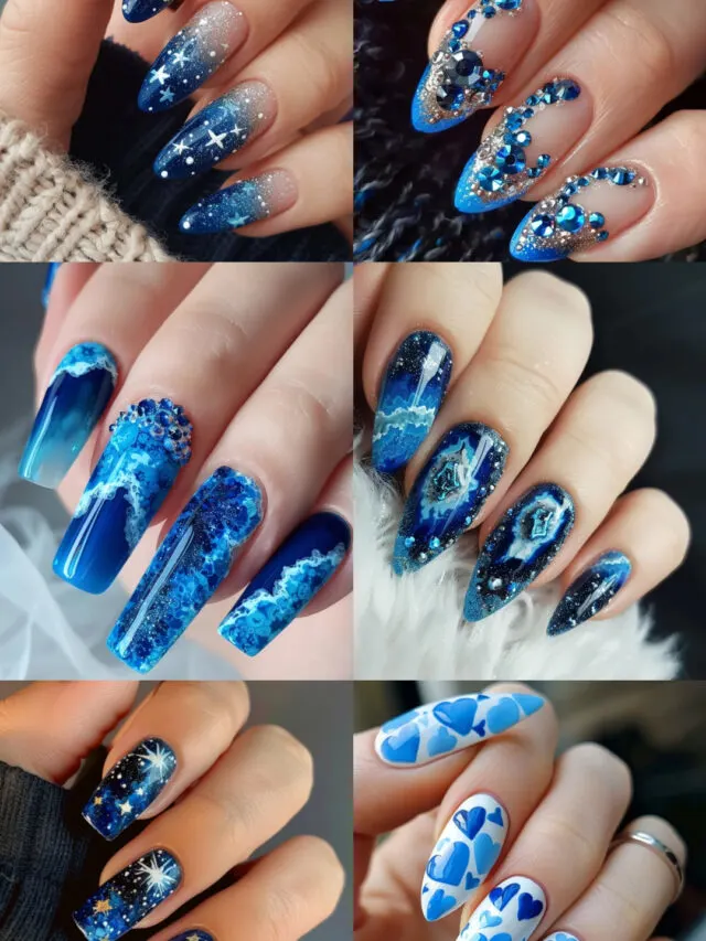 25 Fun Blue Nail Designs That Are On Trend For 2024