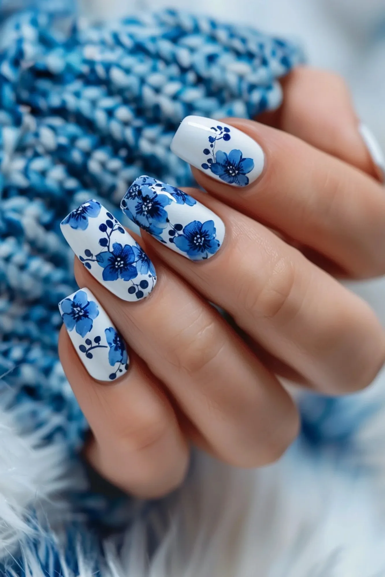 19 Blue Floral Nail Art Designs For The Ultimate Feminine And Chic Look